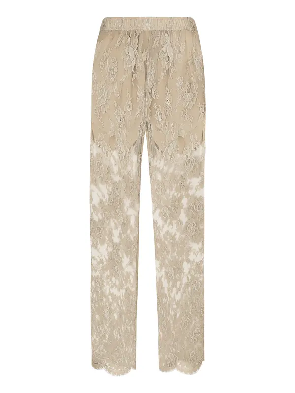 Dolce & Gabbana Tailored Galloon Lace Pants - Beige