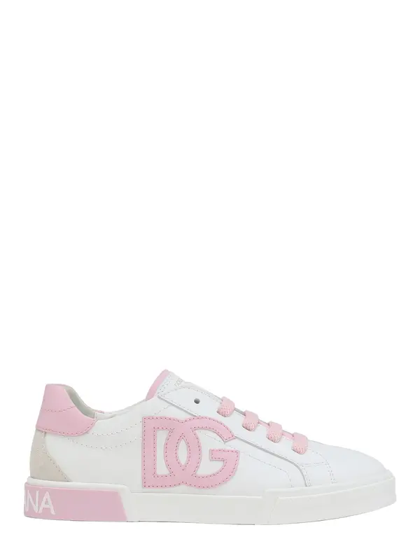 Dolce & Gabbana Portofino Vintage Calfskin Sneakers - Pink