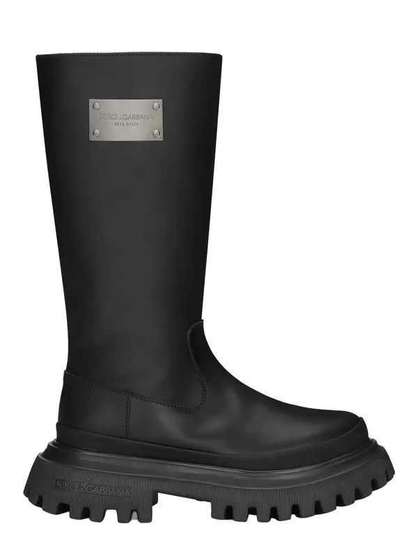 Dolce & Gabbana Calfskin High Trekking Boots - Black