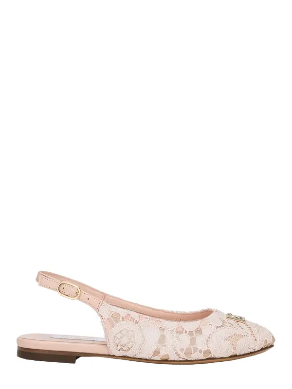 Dolce & Gabbana Cordonetto Lace Slingbacks - Pink