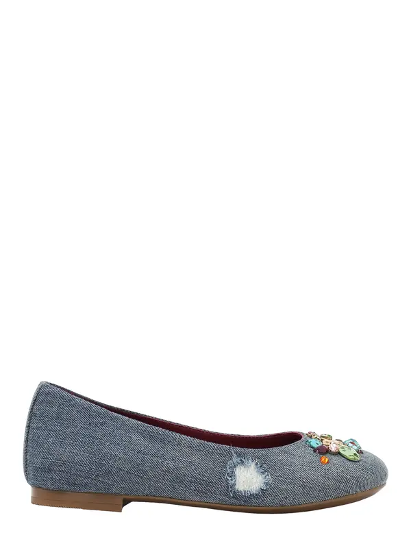 Dolce & Gabbana Patchwork Denim Ballerinas - Blue