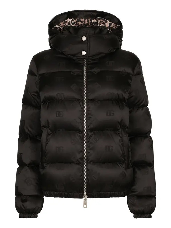 Dolce & Gabbana Padded Jacquard Down Jacket - Black