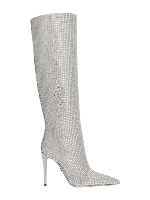 Dolce & Gabbana Lollo Rhinestone Boots - Grey