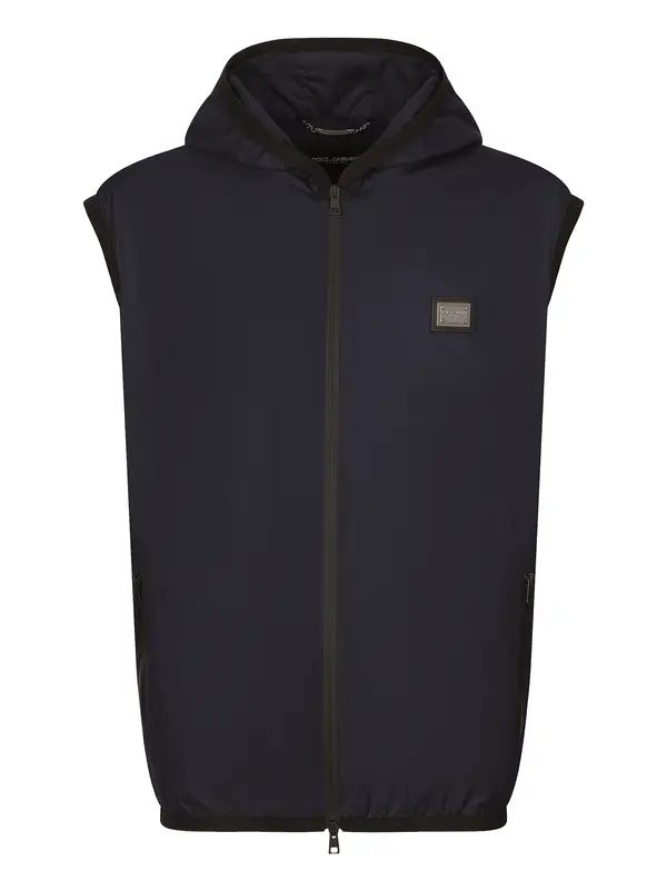 Dolce & Gabbana Hooded Jersey Vest - Blue