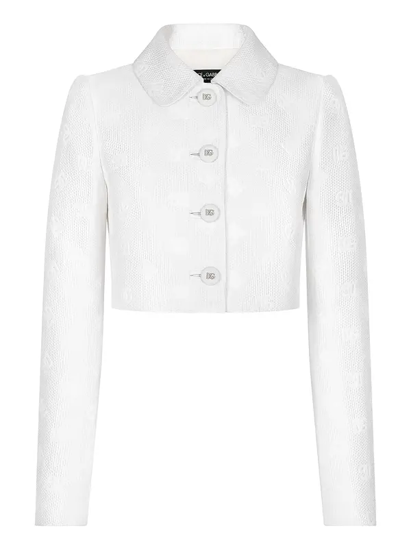 Dolce & Gabbana Dg Logo Jacquard Jacket - White