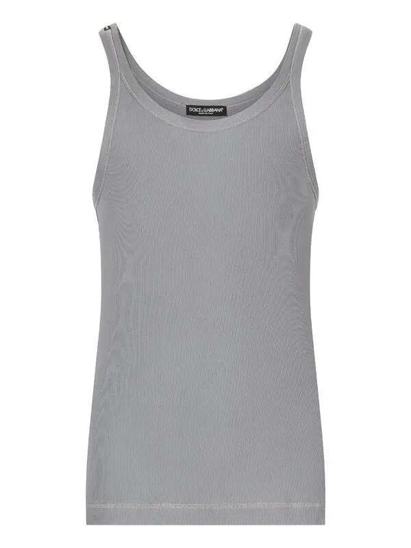 Dolce & Gabbana Fine-rib Cotton Singlet - Grey