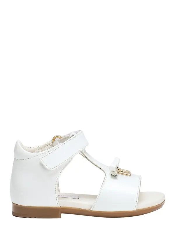 Dolce & Gabbana Patent Leather T-bar Sandals - White