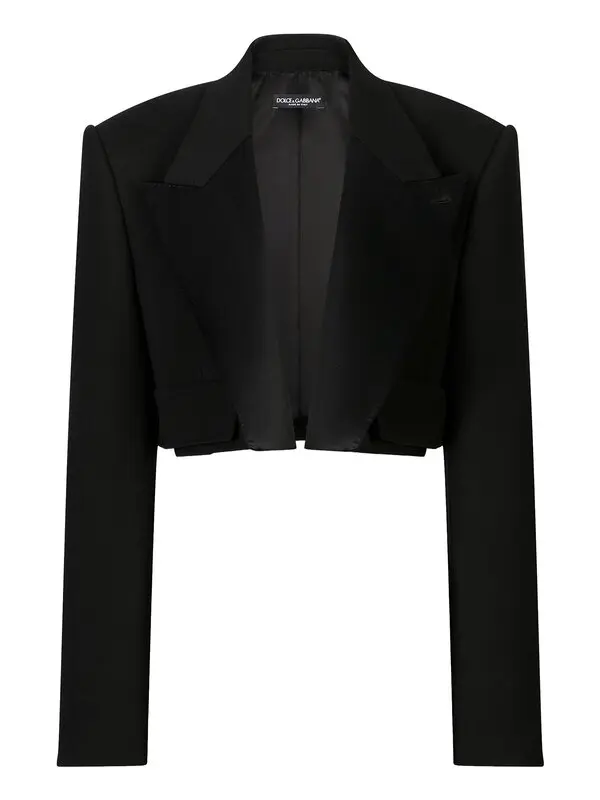 Dolce & Gabbana Short Double Wool Tuxedo Jacket - Black