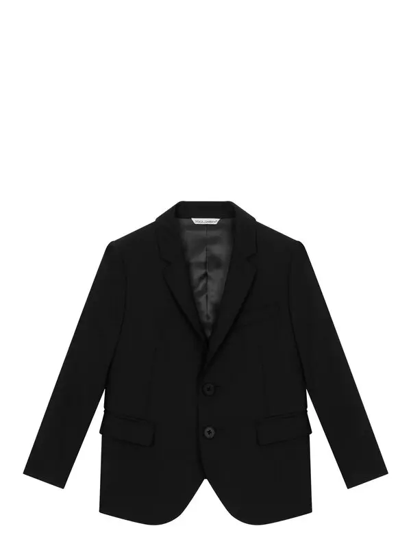 Dolce & Gabbana Single-breasted Woolen Jacket - Black