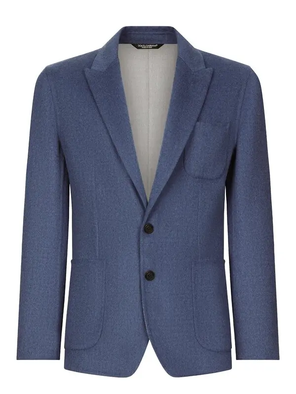 Dolce & Gabbana Single-breasted Wool Portofino-fit Jacket - Blue