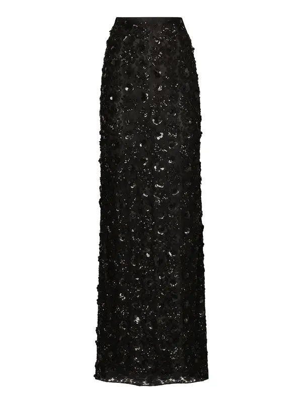 Dolce & Gabbana Long Sequined Mermaid Skirt - Black