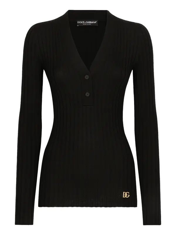 Dolce & Gabbana Wool Flat-rib Sweater - Black