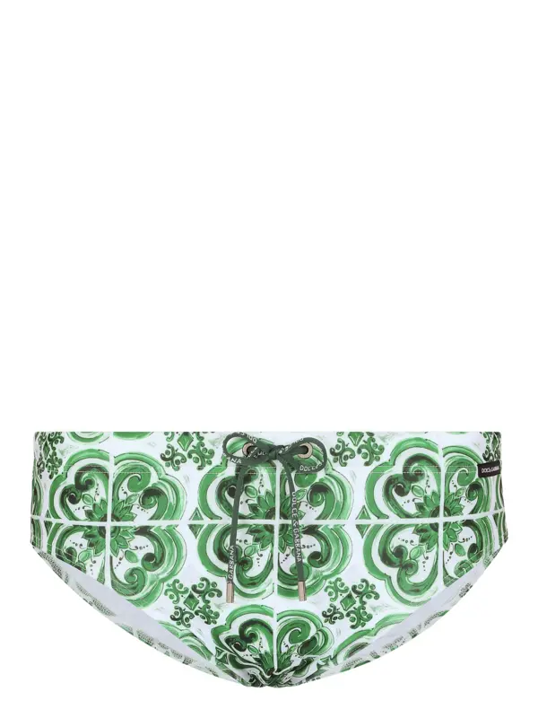 Dolce & Gabbana Majolica Swim Briefs - Print