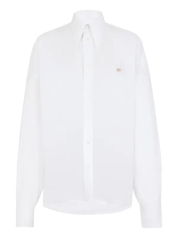 Dolce & Gabbana Cotton Shirt With Dg Logo - White