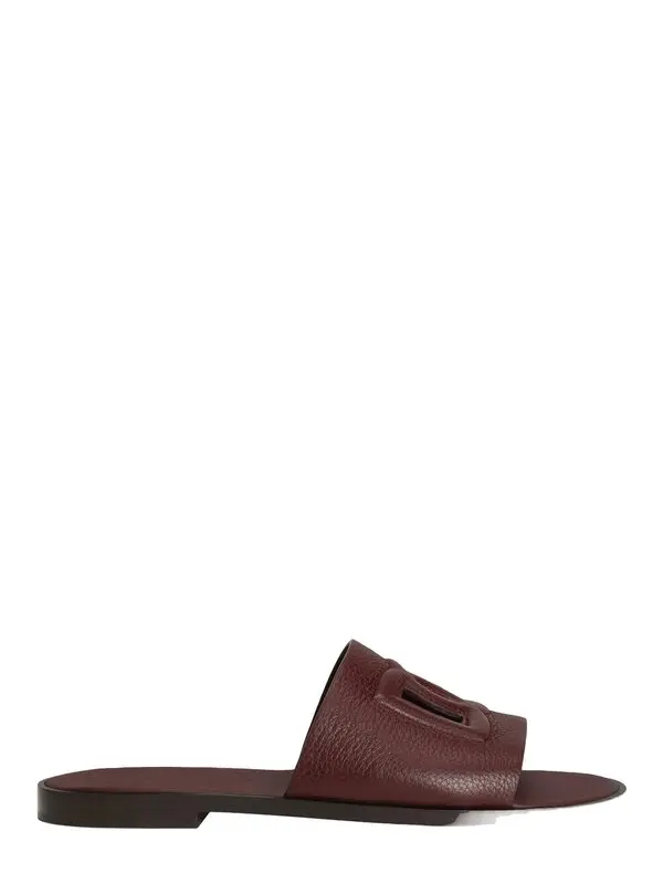 Dolce & Gabbana Deerskin Slides - Bordeaux