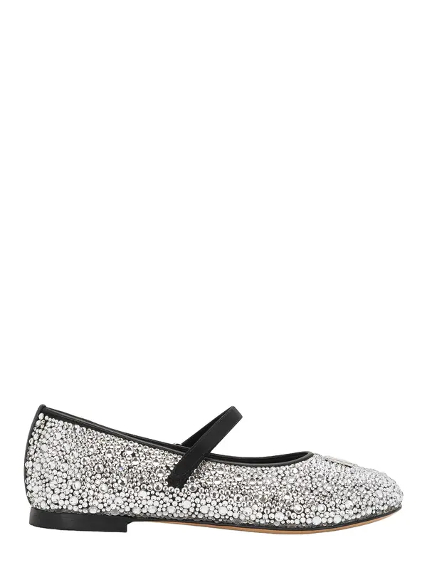 Dolce & Gabbana Rhinestone Ballerina Flats - Black