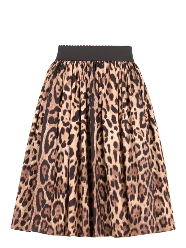 Dolce & Gabbana Leopard-print Poplin Circle Skirt - Multicolor
