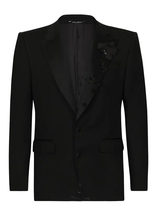 Dolce & Gabbana Embroidered Single-breasted Sicilia-fit Jacket - Black
