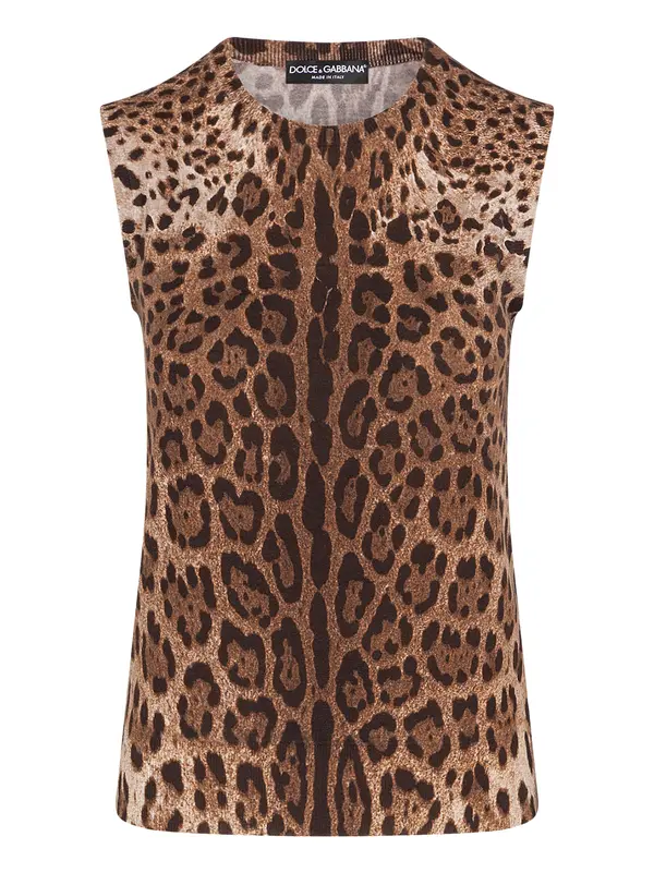 Dolce & Gabbana Leopard Print Wool Sweater - Animal Print