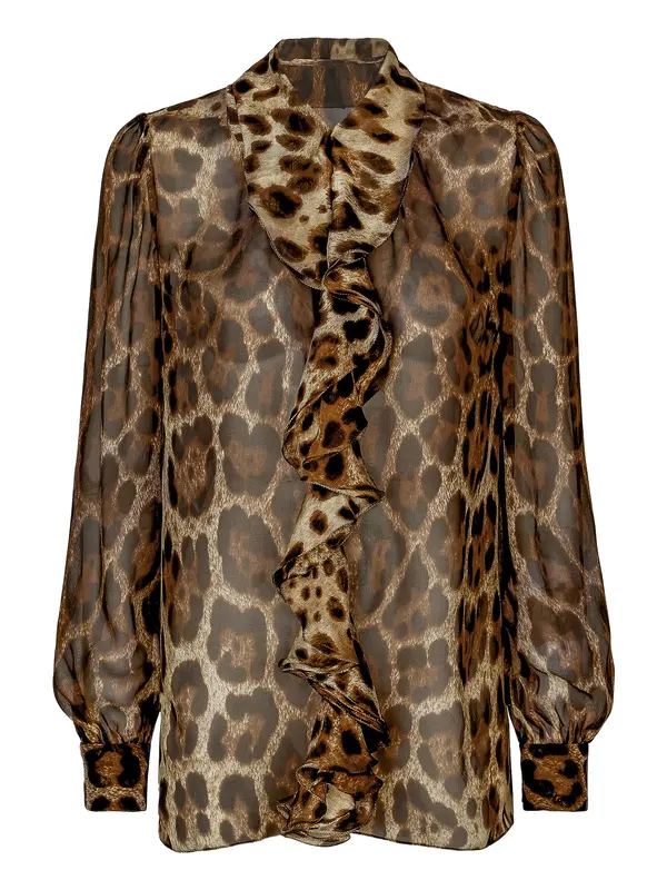 Dolce & Gabbana Leopard-print Chiffon Shirt - Animal Print