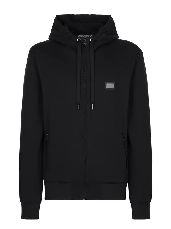 Dolce & Gabbana Jersey Zip-up Hoodie - Blue