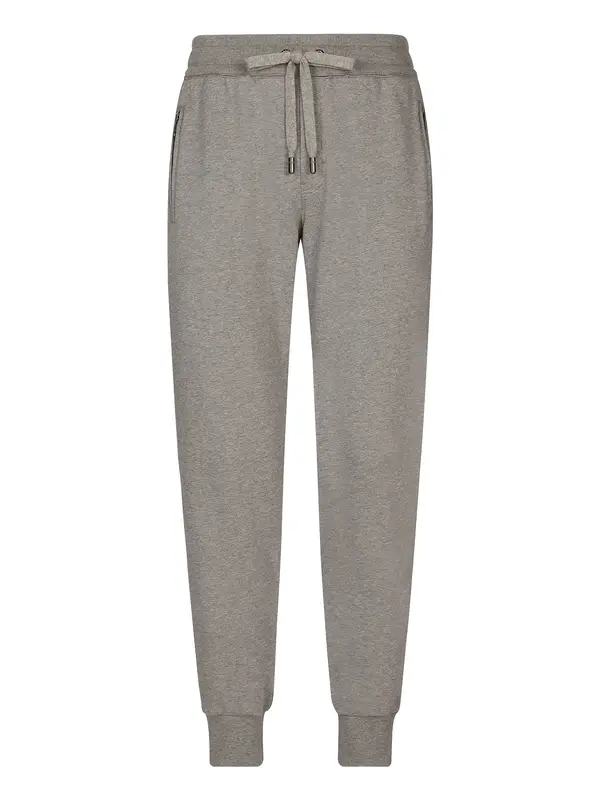 Dolce & Gabbana Jersey Jogging Pants With Branded Tag - Grey