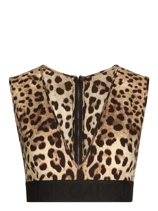 Dolce & Gabbana Leopard-print Charmeuse Top - Animal Print