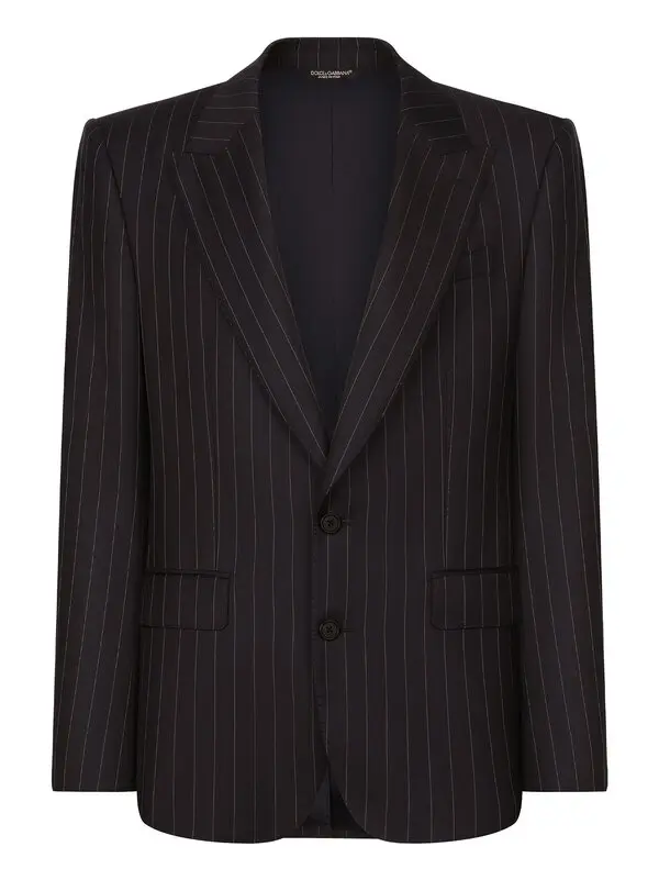 Dolce & Gabbana Single-breasted Pinstripe Wool Sicilia-fit Jacket - Blue