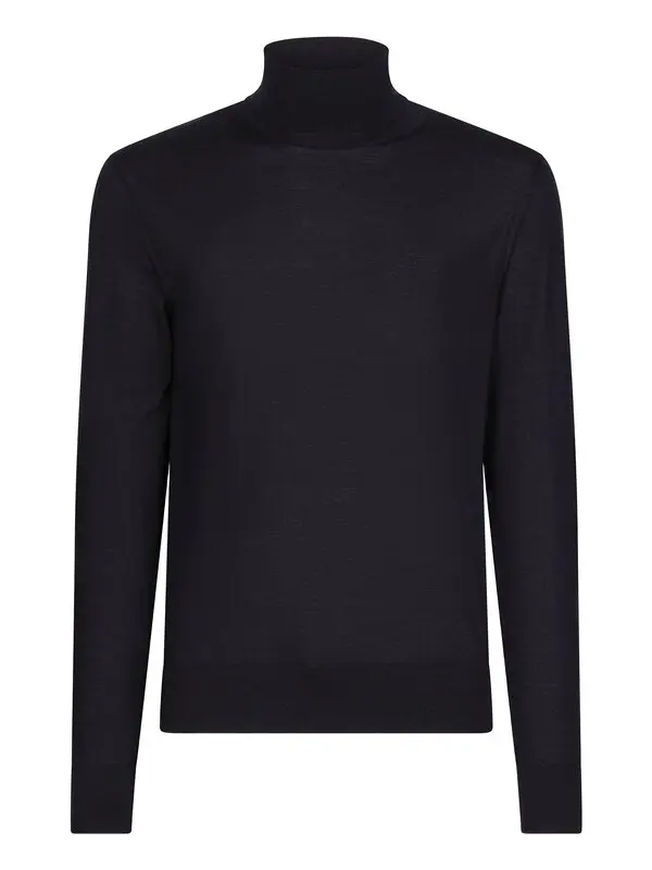 Dolce & Gabbana Cashmere And Silk Turtleneck Sweater - Blue