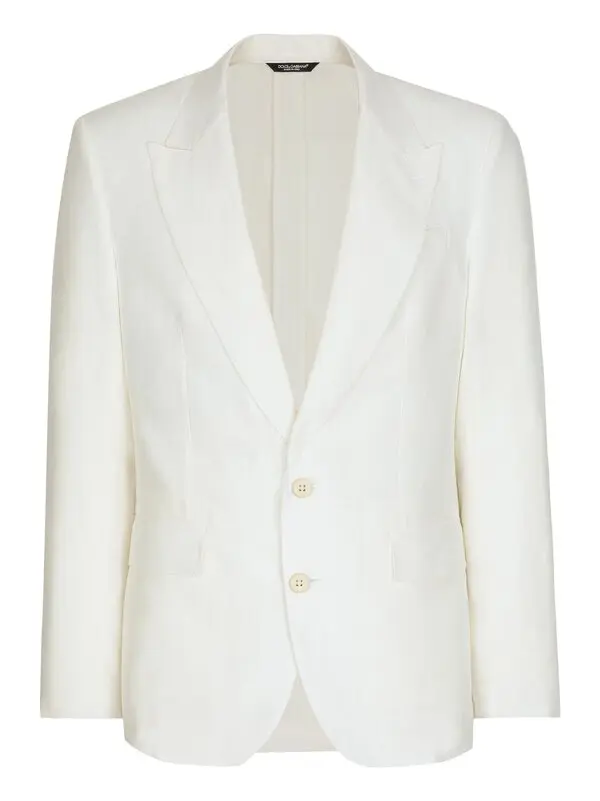 Dolce & Gabbana Single-breasted Linen Sicilia-fit Jacket - White