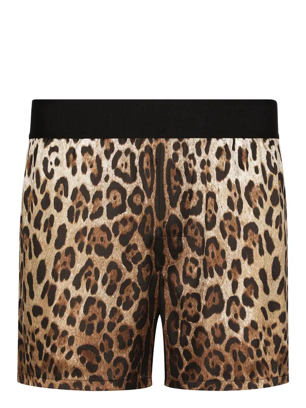 Dolce & Gabbana Leopard Silk Shorts - Print