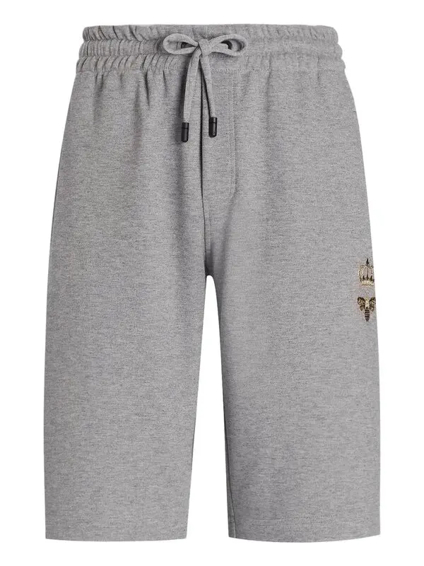 Dolce & Gabbana Jersey Jogging Shorts With Embroidery - Grey