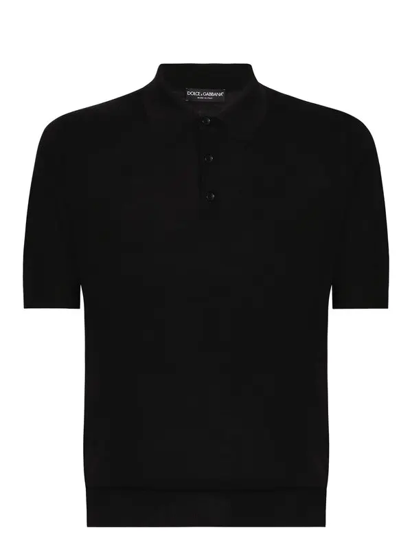 Dolce & Gabbana Silk And Cashmere Polo-shirt - Black
