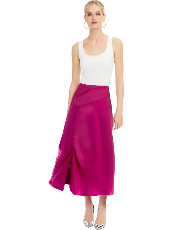 Allison Satin Reese Skirt - Pink