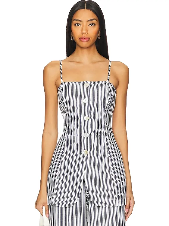 ALOHAS Nadine Top - Blue & White Stripe