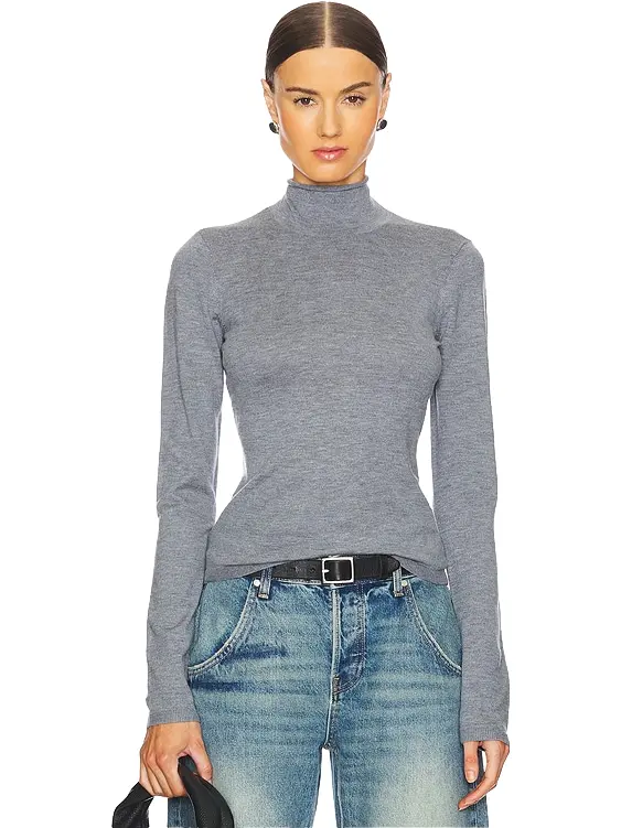 EAVES Maxine Turtleneck Sweater - Heather Grey