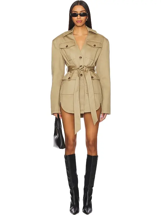 EAVES Lumi Mini Dress - Khaki