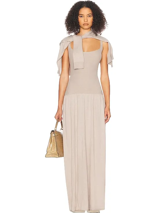 HELSA Maddison Maxi Knit Dress - Taupe