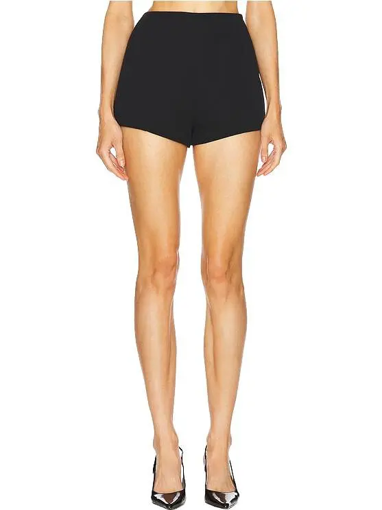 EAVES Naftali Polished Crepe Mini Shorts - Black