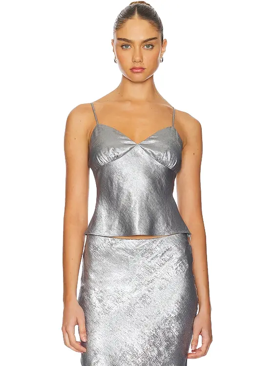 NIA Moss Metallic Top - Chrome
