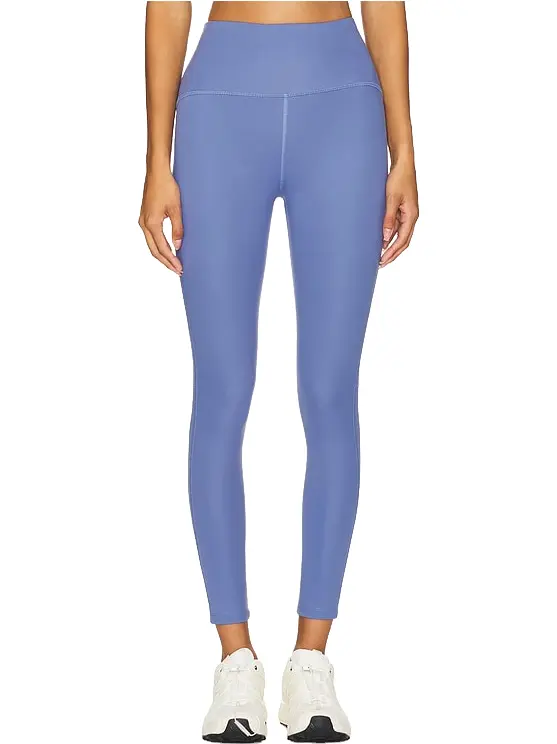 Beyond Yoga Powerbeyond Strive High Waisted Midi Legging In Blue - Hazy Peri