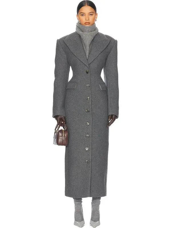 HELSA Italian Wool Blend Topcoat - Charcoal
