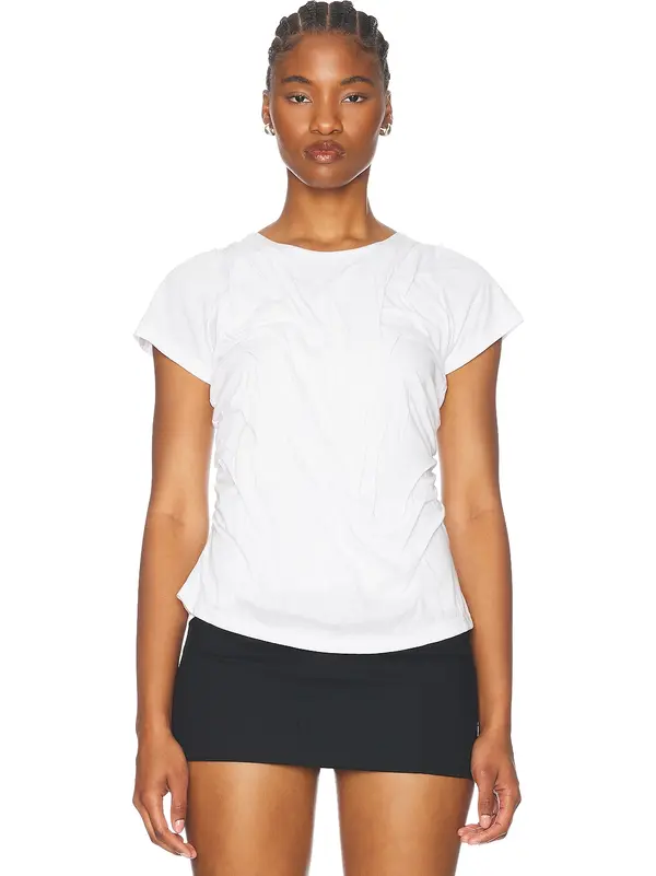 DI PETSA Wetlook Draped Tee - White