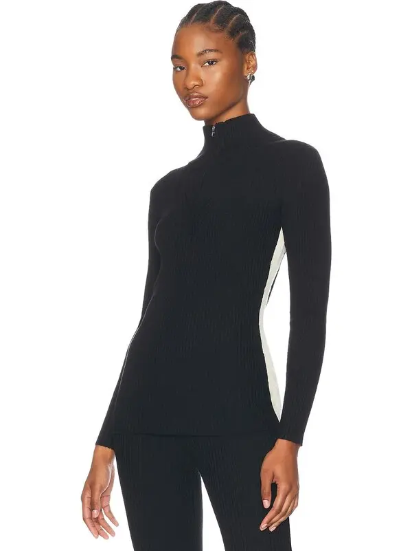 Varley Demi Half Zip Knit Top - Black