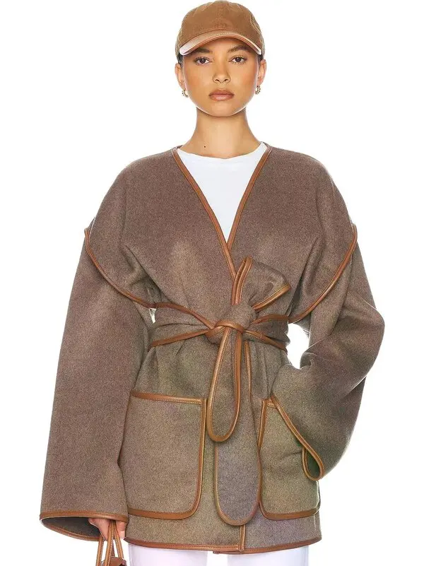 HELSA Wool-blend Blanket Coat - Coffee Melange