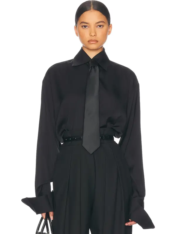 HELSA The Relaxed Silk Shirt - Black