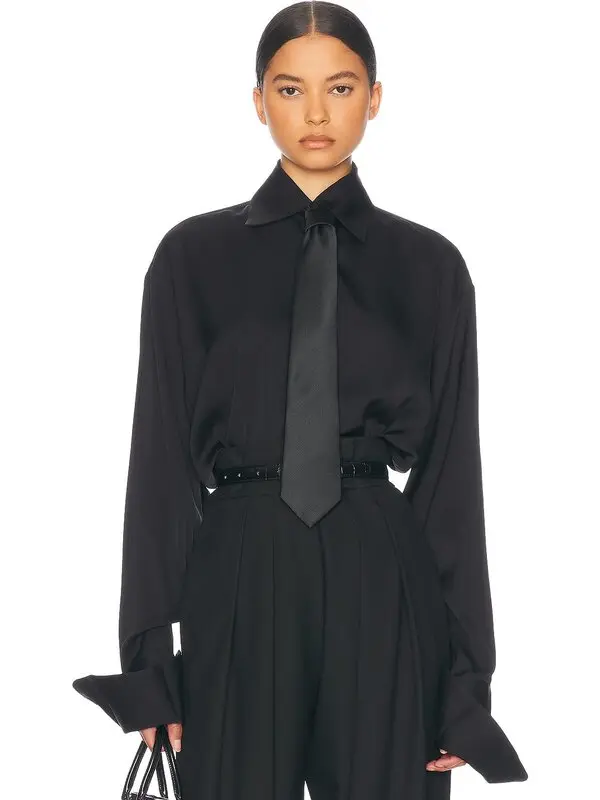 HELSA The Relaxed Silk Shirt - Black