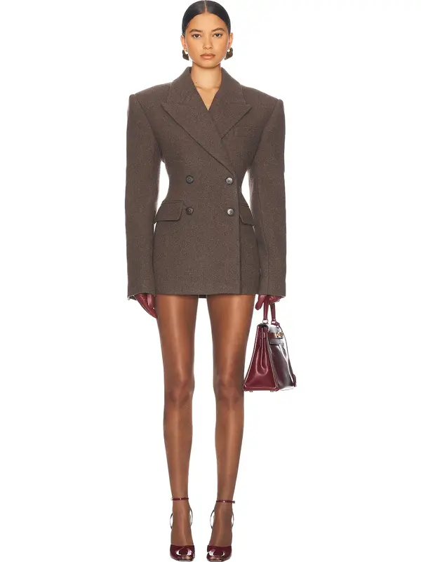 HELSA Italian Wool Blend Blazer - Cocoa
