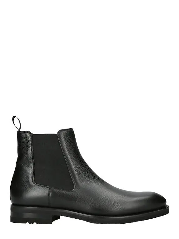 Magnanni Grained Leather Chelsea Boots - Black