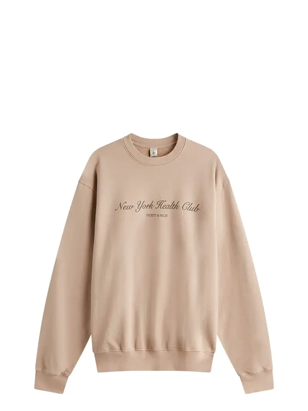 SPORTY & RICH Ny Health Club Crewneck - Mink Black